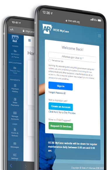 Arkansas new OCSE MyCase Preview